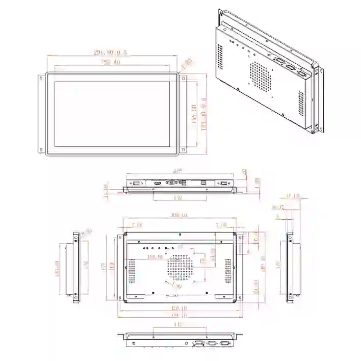 Ip65 Industrial Lcd Panel 1024x768 12 Touch Screen Monitor